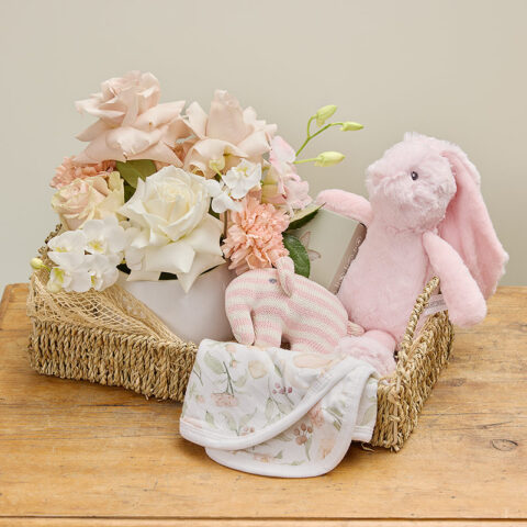 Baby Girl Hamper with Flowers - Bloomin Boxes